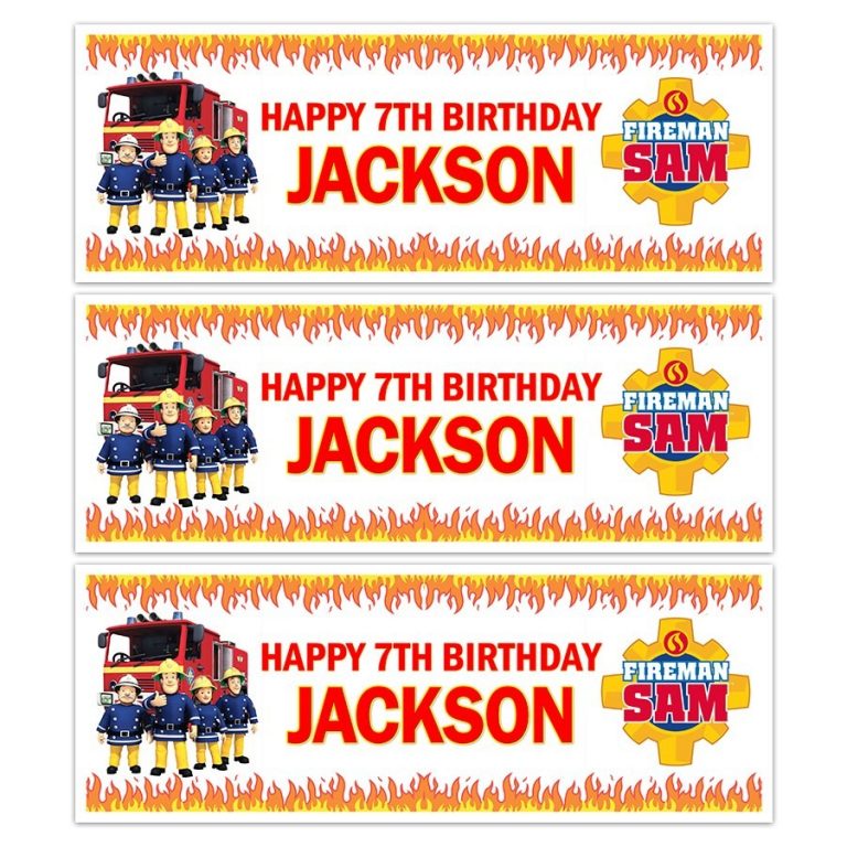 Fireman Sam Happy Birthday Banner