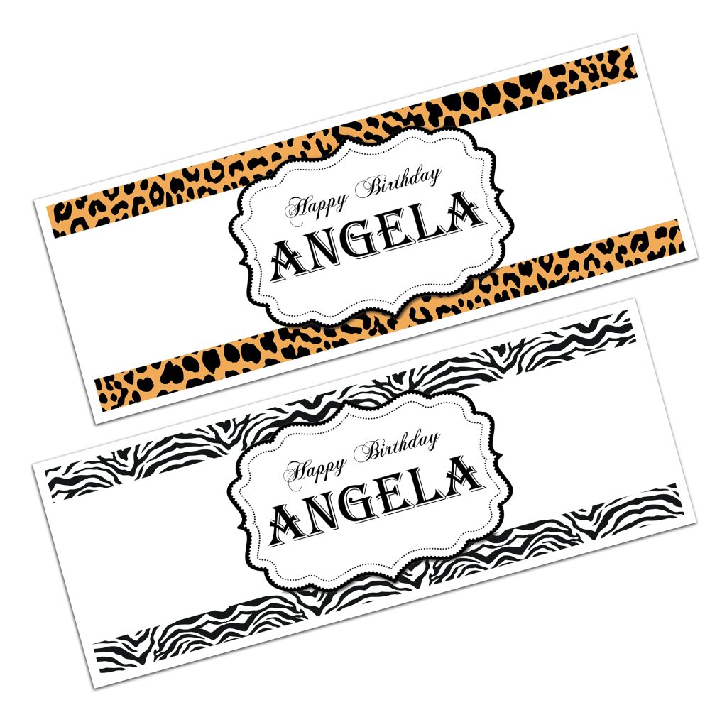 Animal Print Happy Birthday Personalised Birthday Banner | Get Invited