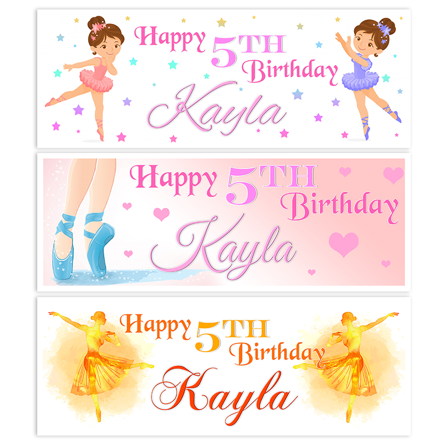 Ballet Dancer Birthday Banner