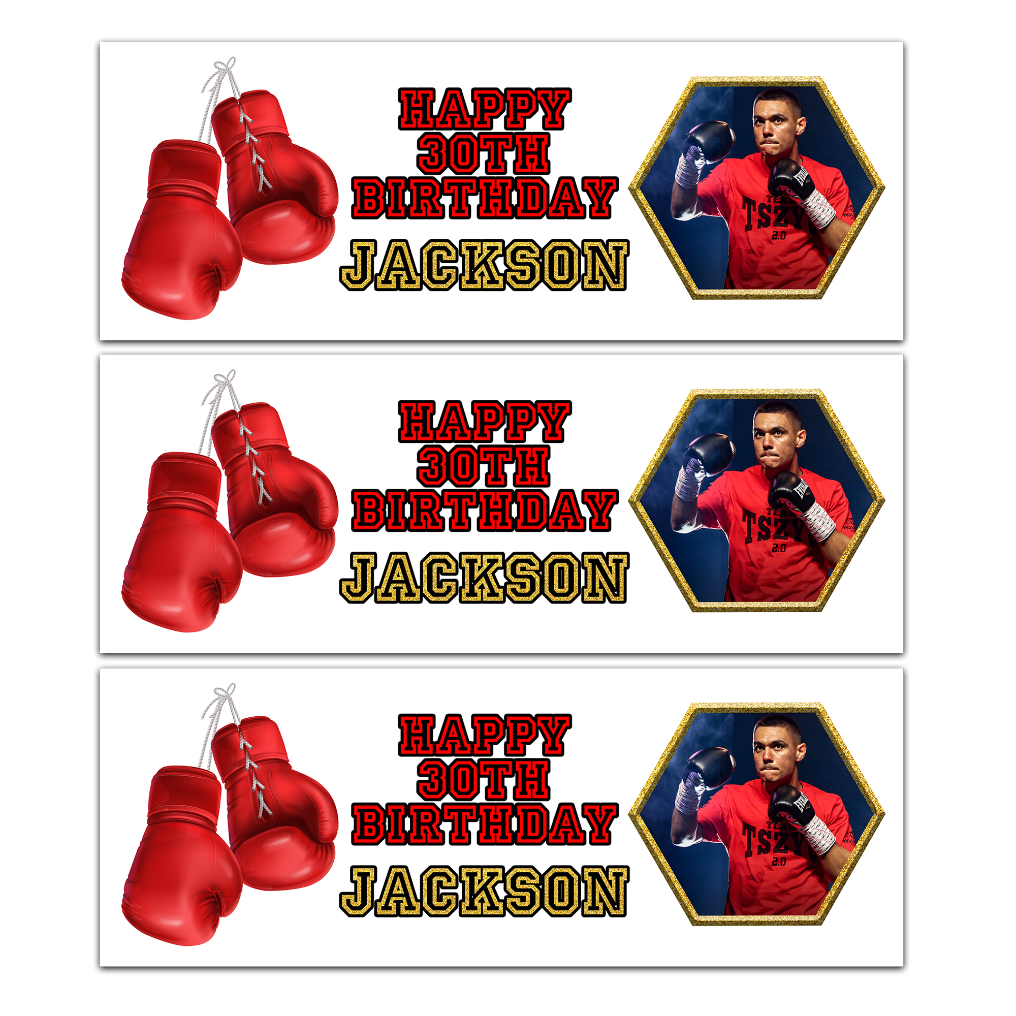 Boxing Happy Birthday Personalised Photo Banner Custom