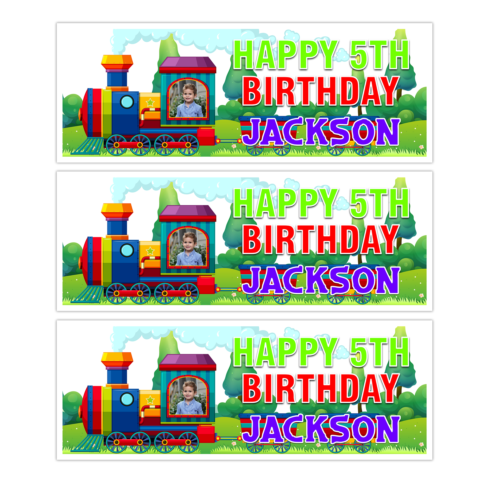Train Happy Birthday Photo Banner