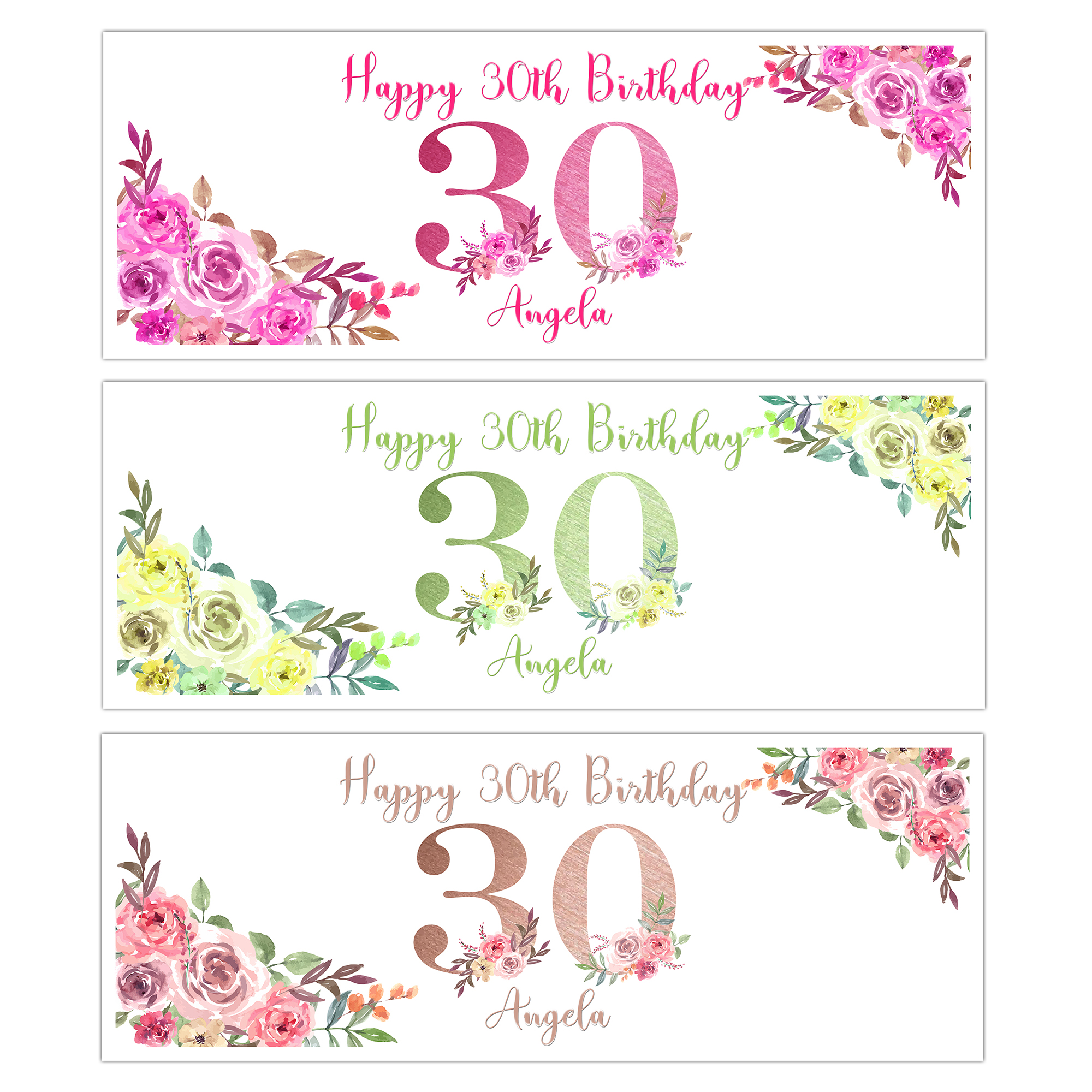 Happy Birthday Floral Banner