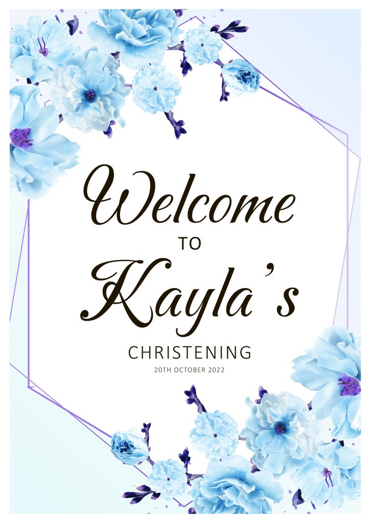 Christening Baptism Welcome Sign