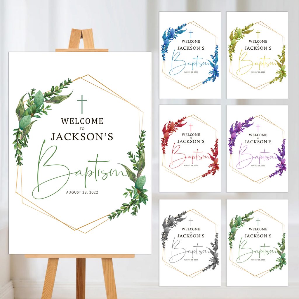 Baptism Christening Personalised Welcome Board Sign - Get Invited