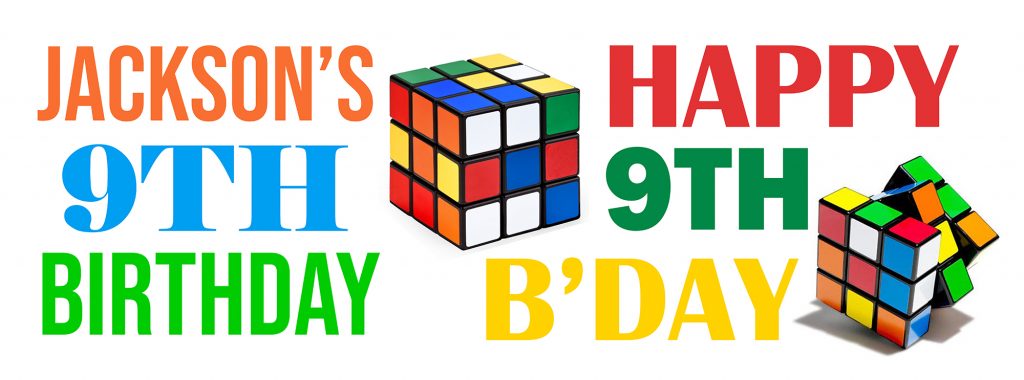 Rubik Cube Happy Birthday Banner