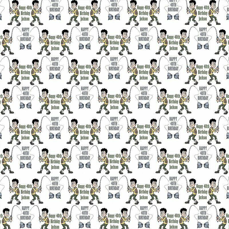 Fisherman Happy Birthday Wrapping Paper