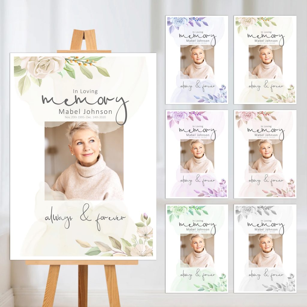 Funeral In Loving Memory Photo Memorial Sign - Get Invited