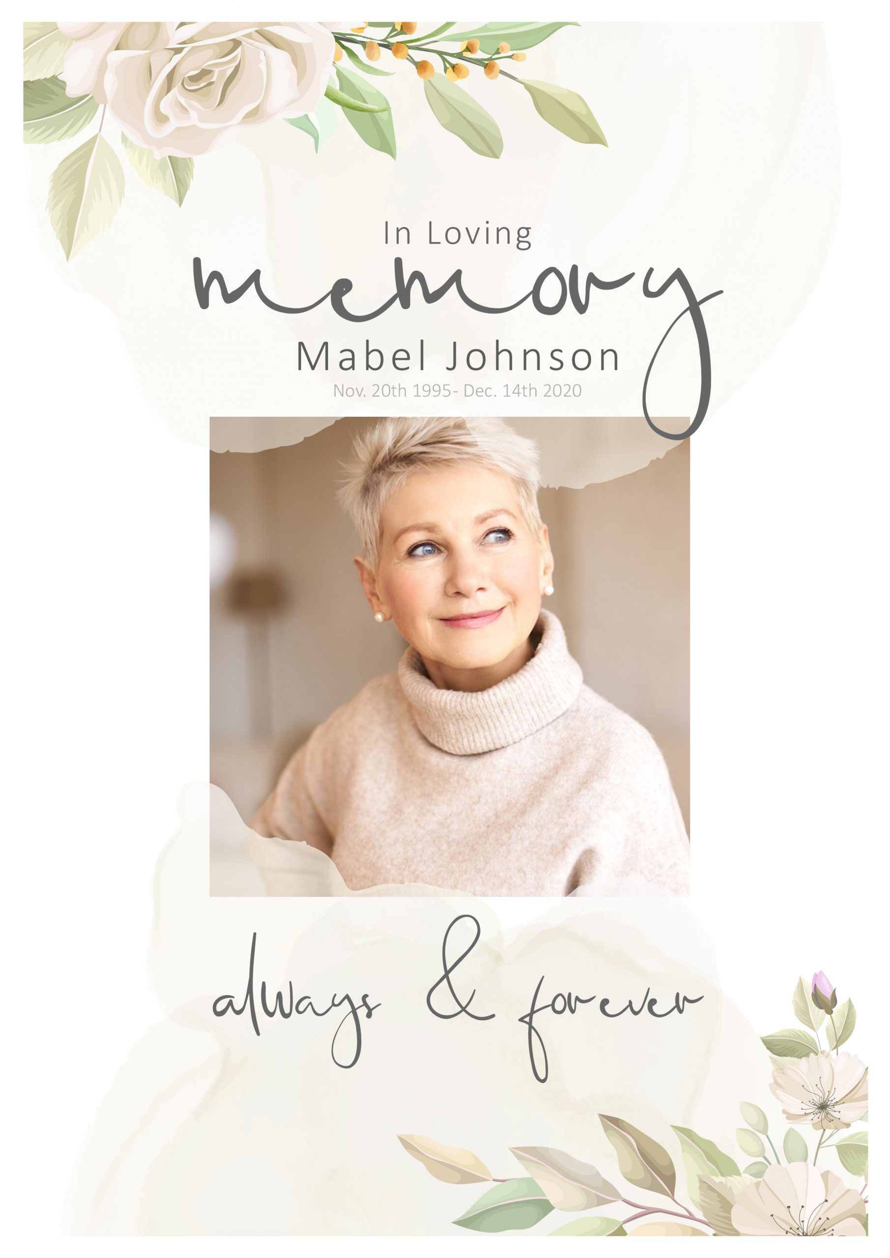 Funeral In Loving Memory Photo Memorial Sign - Get Invited