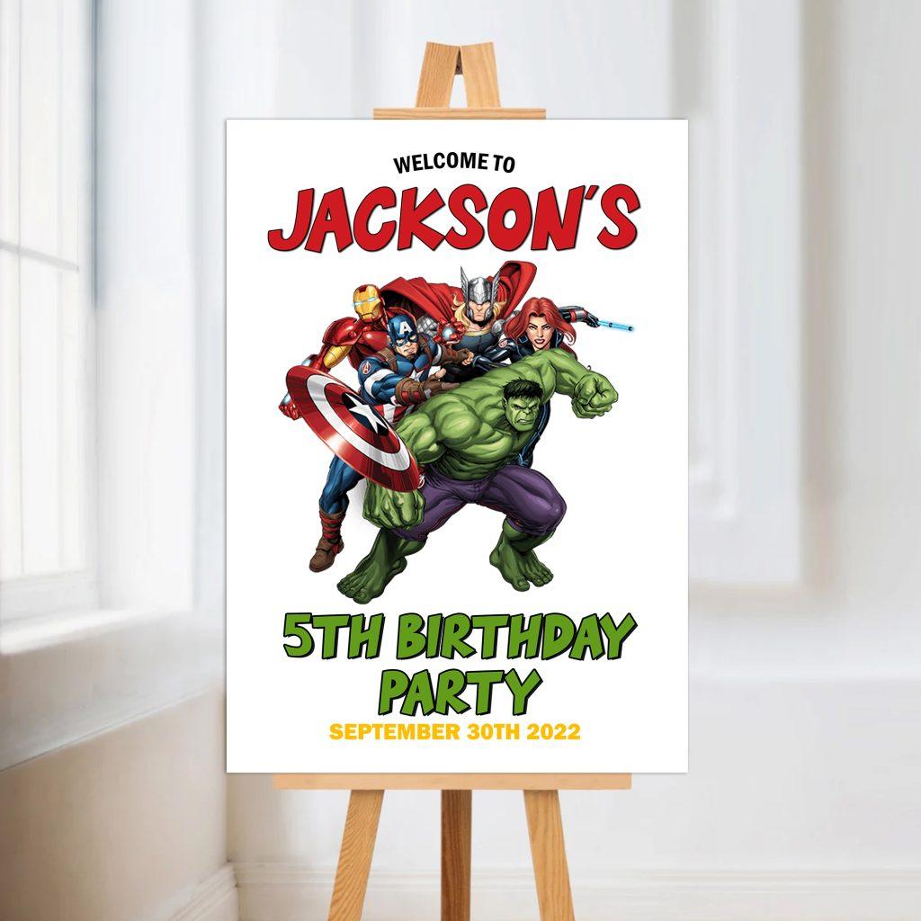 Marvel Personalised Birthday Party Welcome Sign