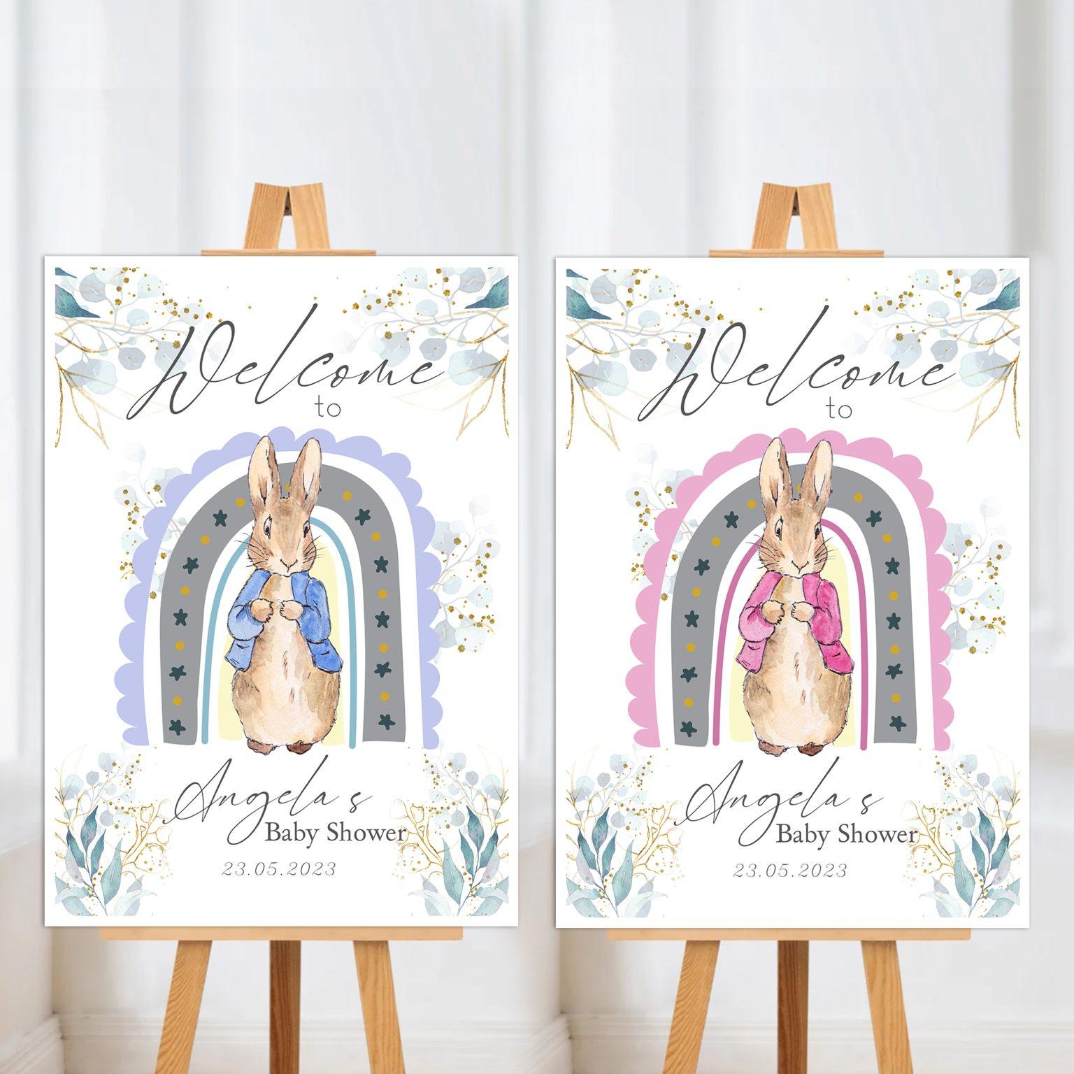 Peter Rabbit Baby Shower Eelcome Sign