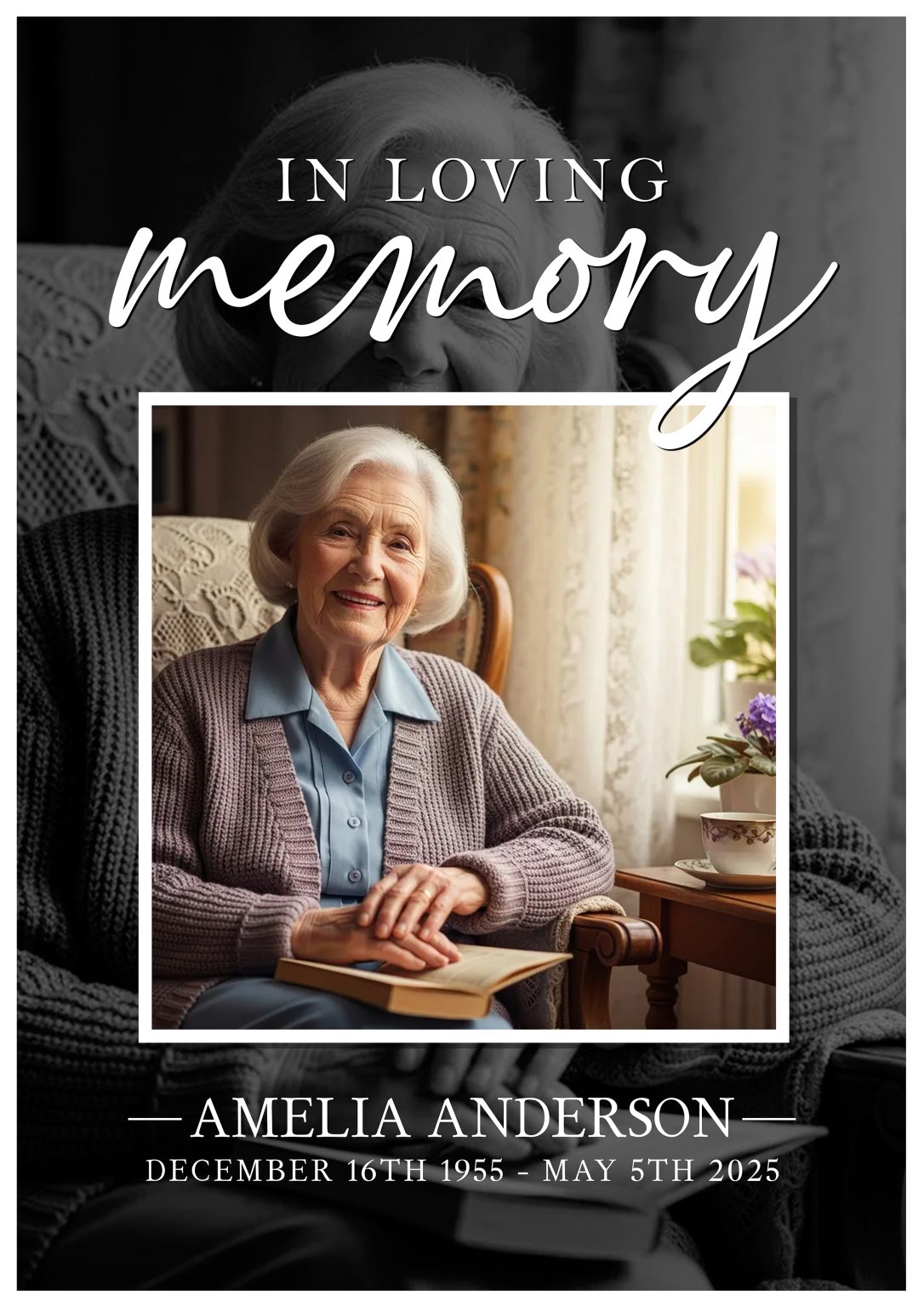 Funeral Memorial Photo Sign Board - Get Invited